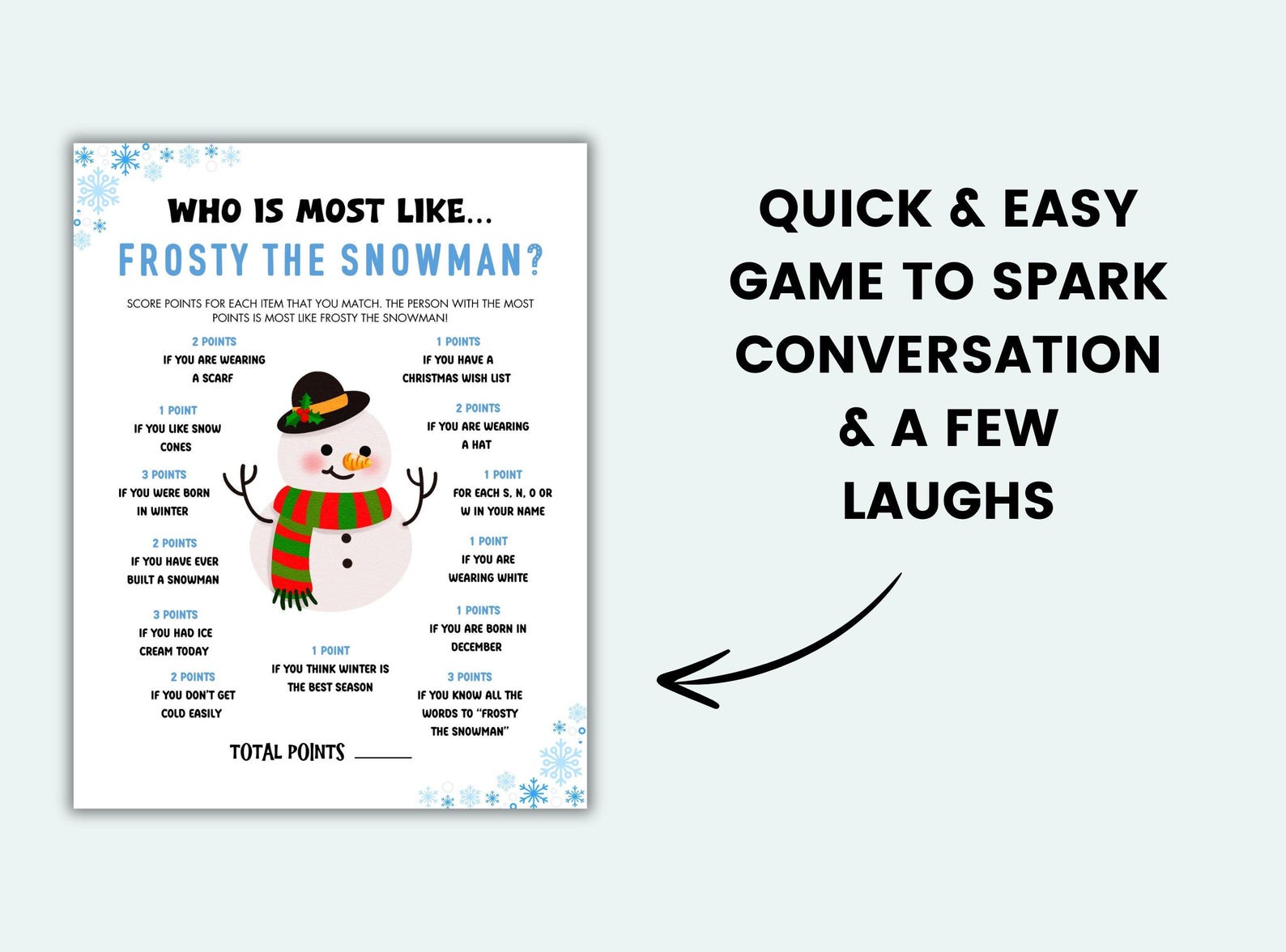 Who is Most Like Frosty the Snowman Game Printable Christmas Game ...