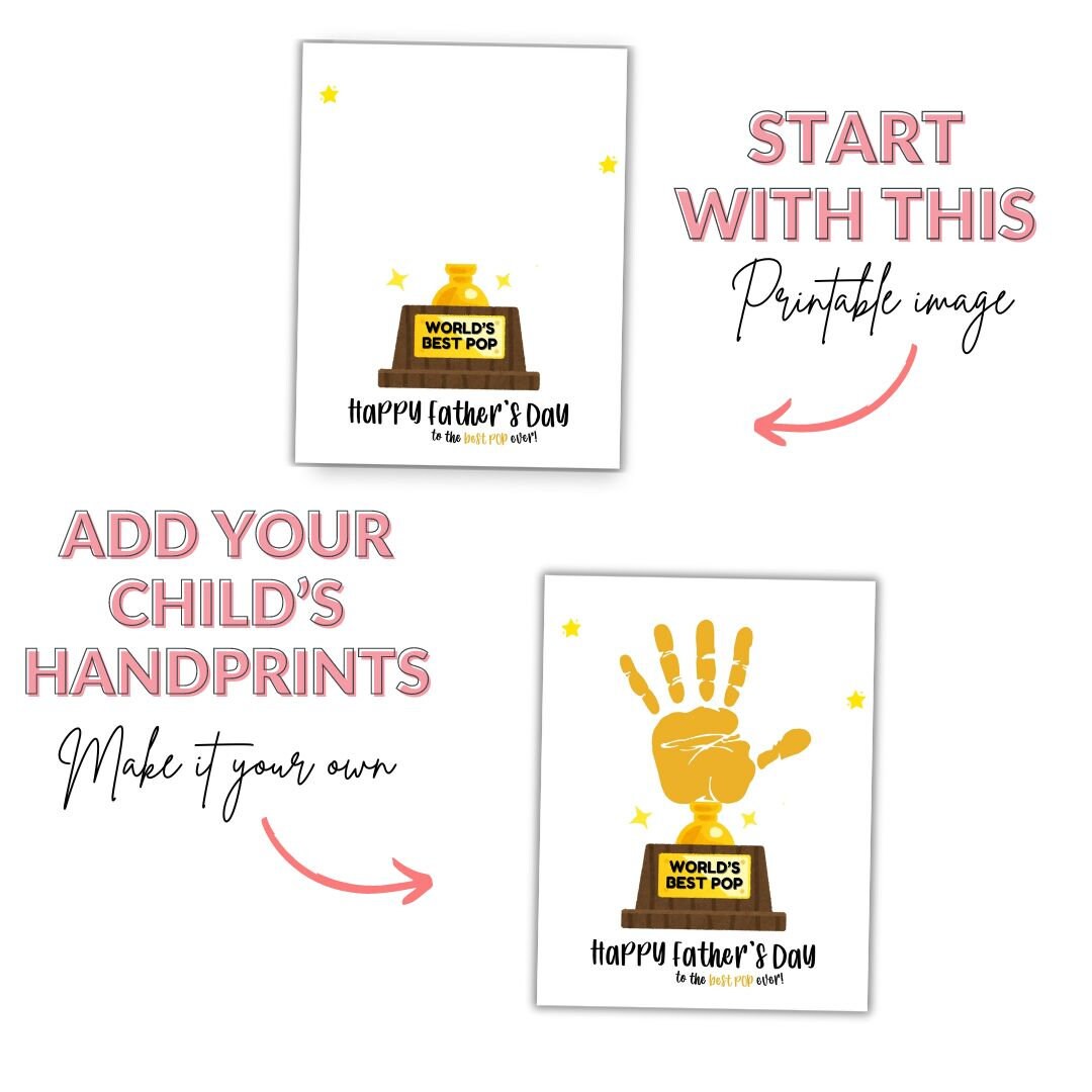 World's Best Pop Father's Day Handprint Art Printable Handprint Craft ...