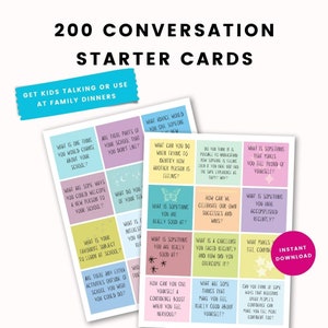 Conversation Cards for Kids, Conversation Starters for Kids ...