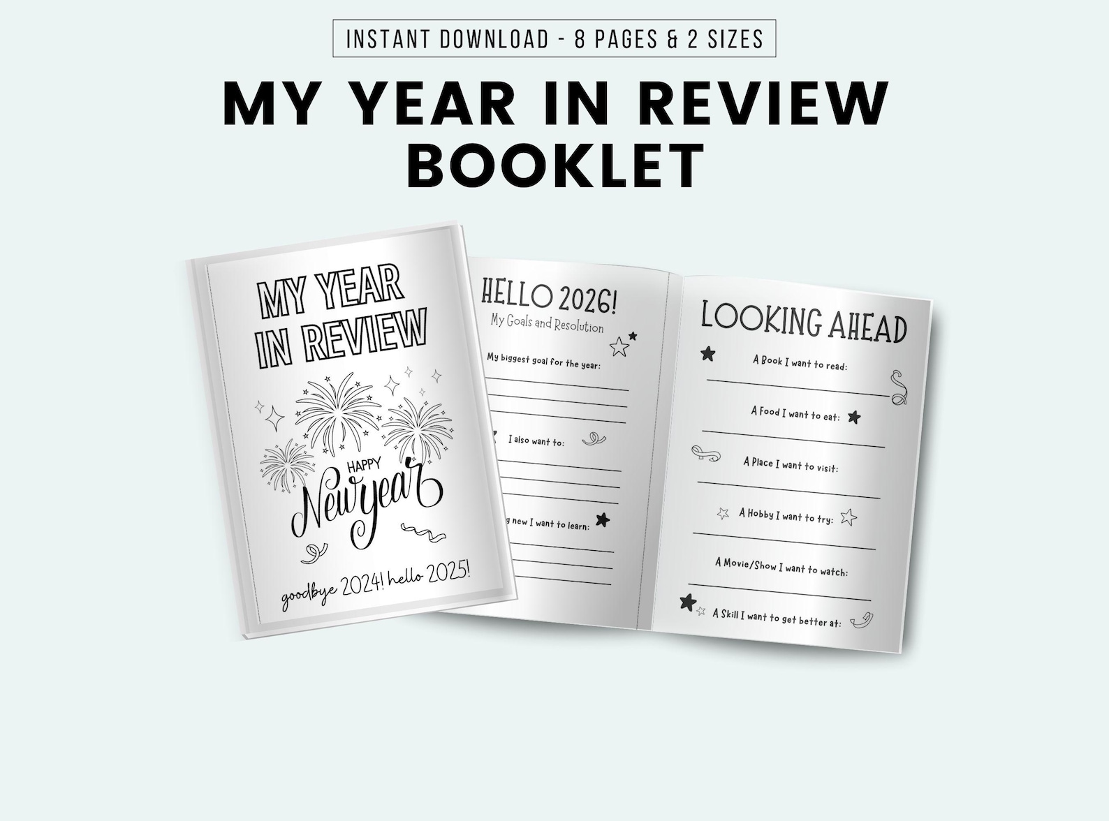 My Year in Review Activity Printable New Years Activities Kids Year in ...