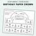 Birthday Paper Crown Printable Birthday Crowns Birthday Headband ...