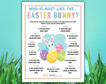 Who is Most Like the Easter Bunny Game | Easter Printable Game | Easter ...