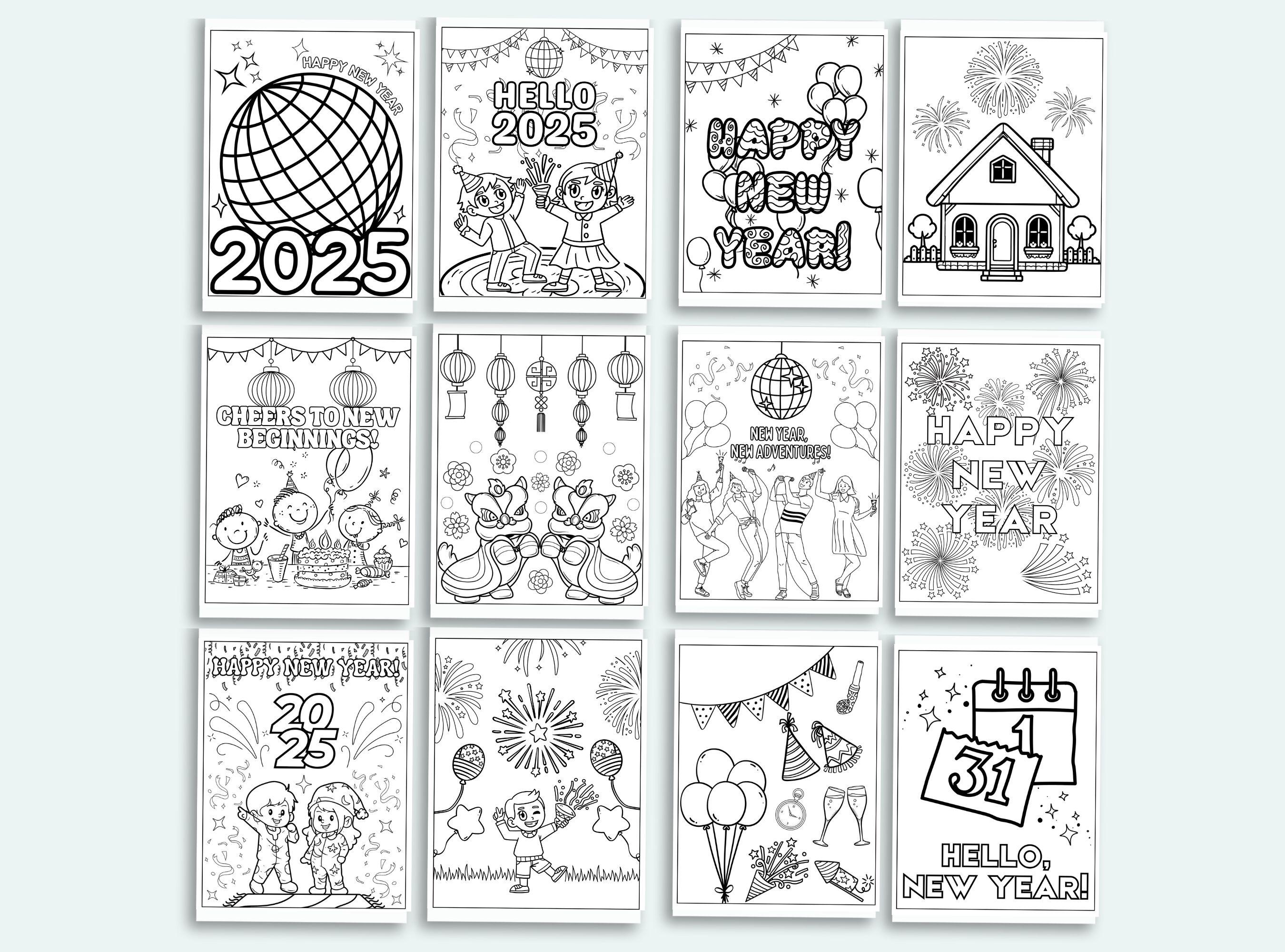 New Years Activity Bundle Printable New Years Eve 2025 Activity Sheet ...