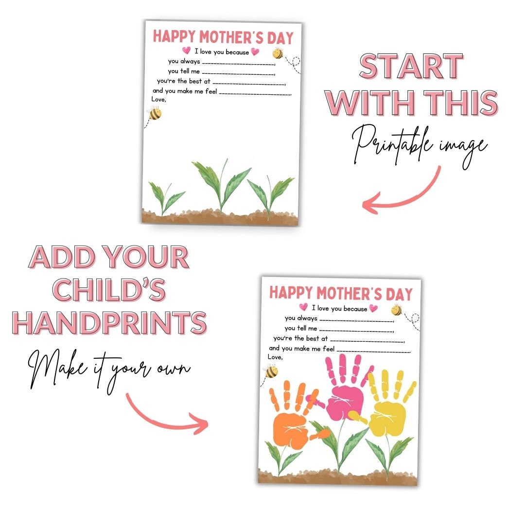 Mother's Day Handprint Activity Printable Handprint Craft Template ...
