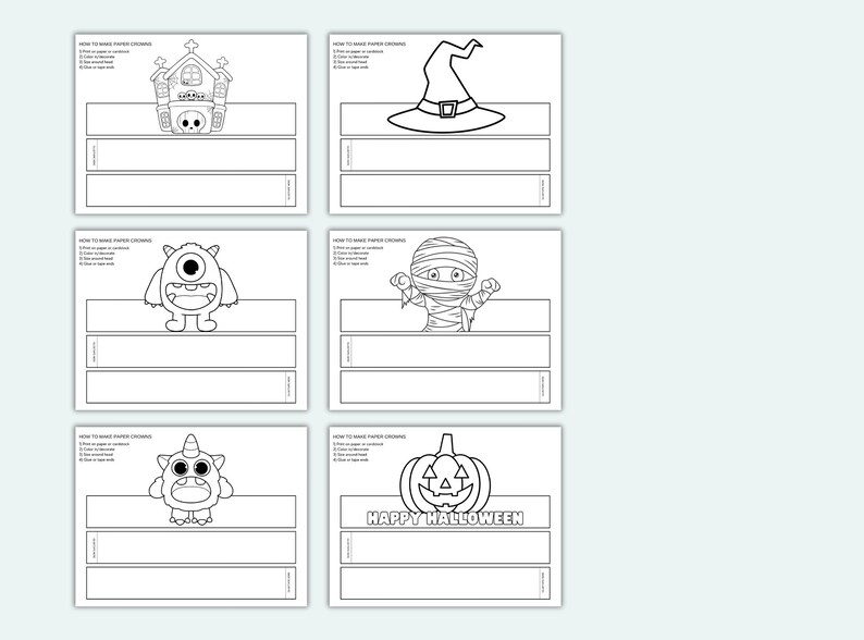 Halloween Paper Crown Printable Halloween Paper Crowns Halloween ...