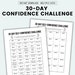 30 Day Self Confidence Challenge Printable Confidence Challenge Tracker ...
