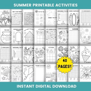 Summer Activity Bundle Printable Summer Kids Activities Summer ...