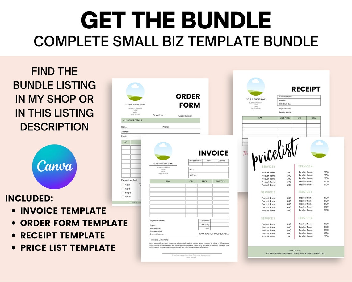 Editable Order Form Template, Purchase Order Form Template, Order Form ...