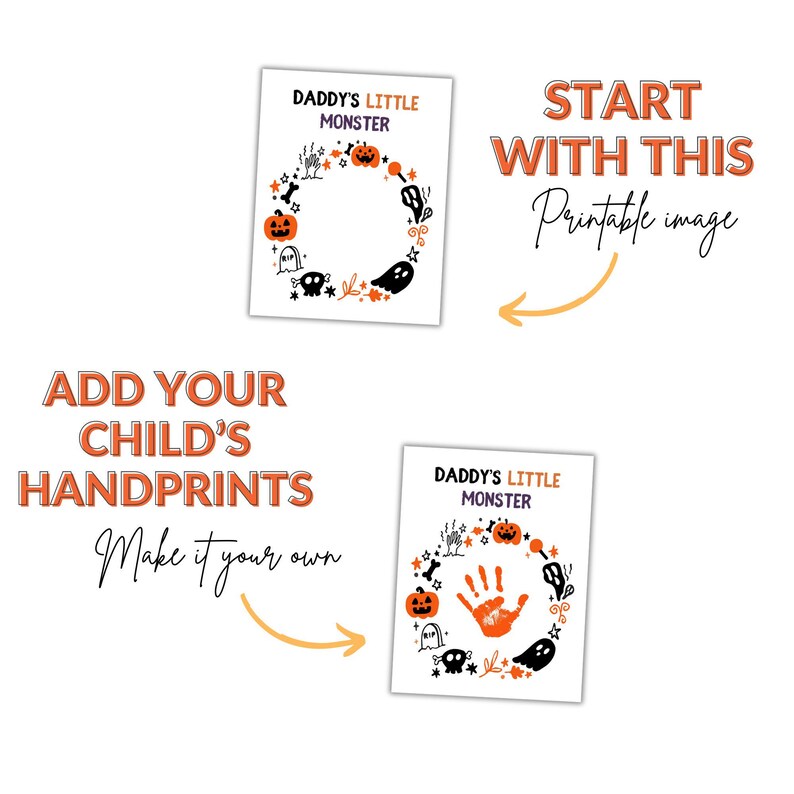 Halloween Handprint Craft Activity Printable Halloween Handprint Art ...