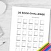 30 Book Reading Challenge Printable Book Tracker, Book Reading Log ...