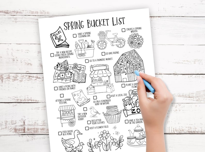 Bucket List Bundle Printable to Do List Planner Pages Seasonal Bucket ...