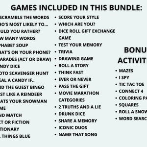 Winter Game Bundle Printable Winter Games Winter Trivia Game Bundle ...