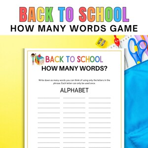 Back to School Alphabet Game First Day of School Activity Printable ...