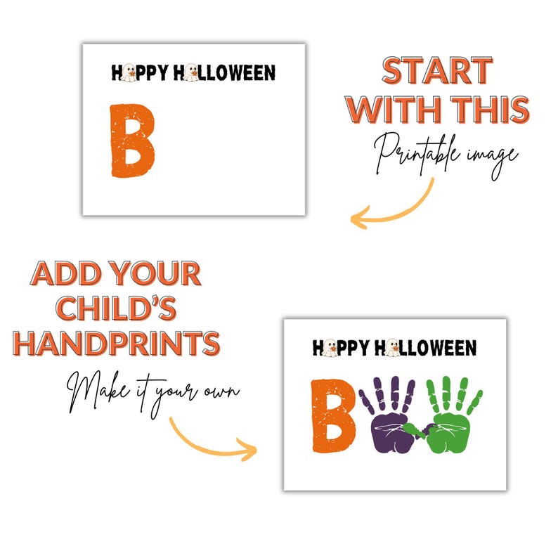 Boo Halloween Handprint Craft Activity Printable Halloween Handprint ...