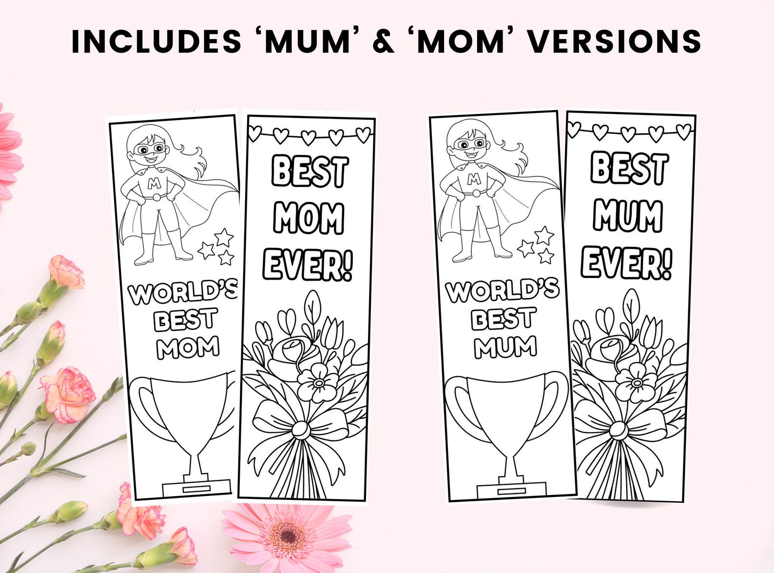 Mother's Day Bookmarks Printable Mother's Day Activity Mother's Day ...