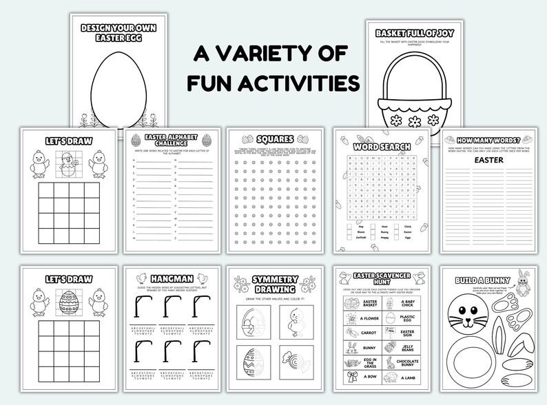 Easter Activity Pack Easter Activity for Kids Easter Coloring Pages ...