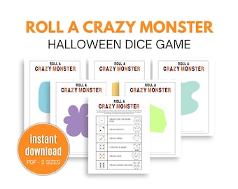 Roll A Monster Game, Draw A Monster Dice Game, Kids Party Game ...