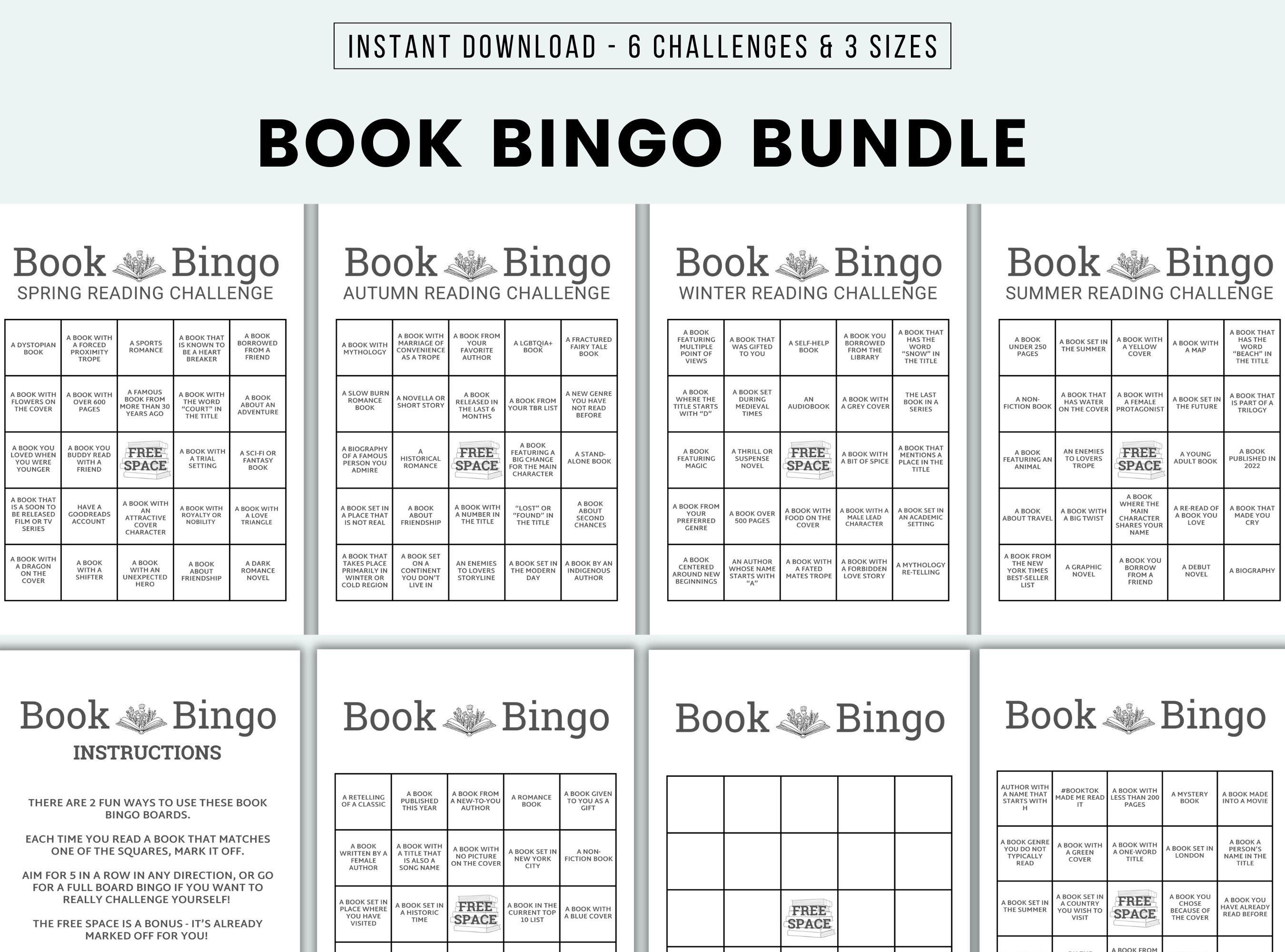 Book Bingo Printable Book Bingo Challenge Reading Challenge Book Club ...