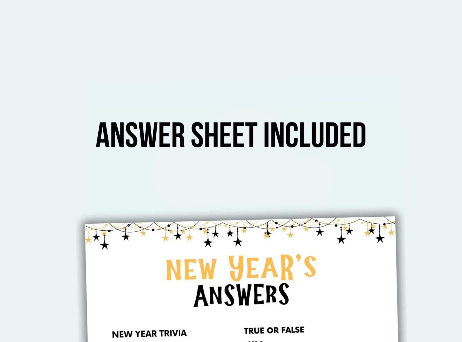 New Years Trivia Game Printable New Years Eve Game New Years Eve Trivia ...