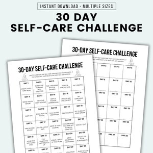 30 Day Self Care Challenge Printable Self Care Tracker Self Care ...