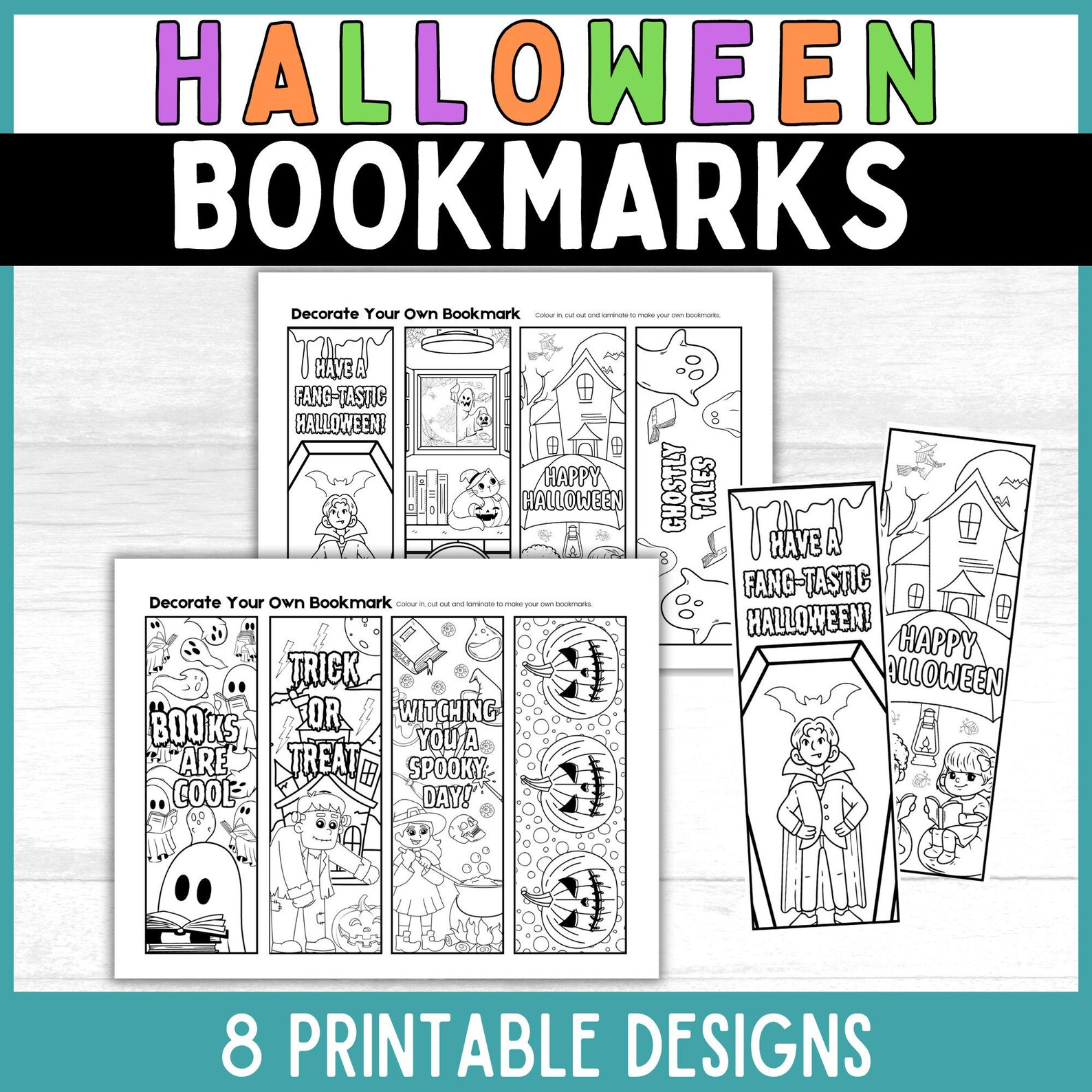 Halloween Bookmarks Printable Coloring Bookmarks for Kids Printable ...