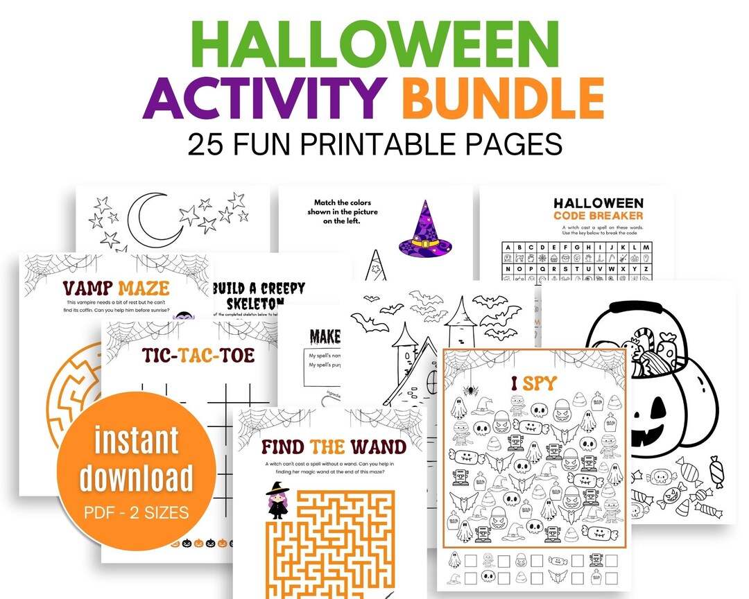 Printable Halloween Activities, Kids Halloween Activities, Printable ...