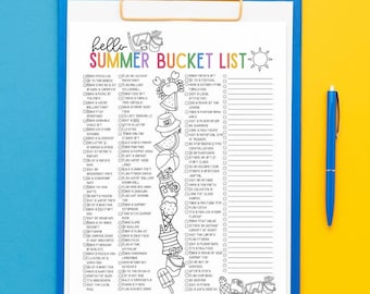 Summer Bucket List Printable Summer Break Bucket List Summer Check List ...