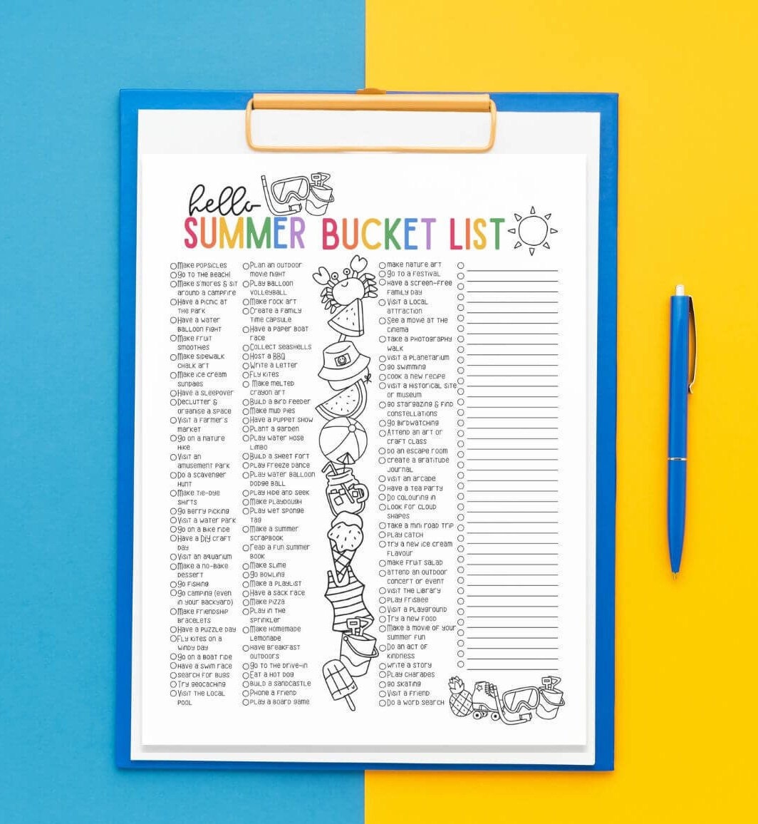 Summer Bucket List Printable Summer Activities for Kids Family Bucket ...