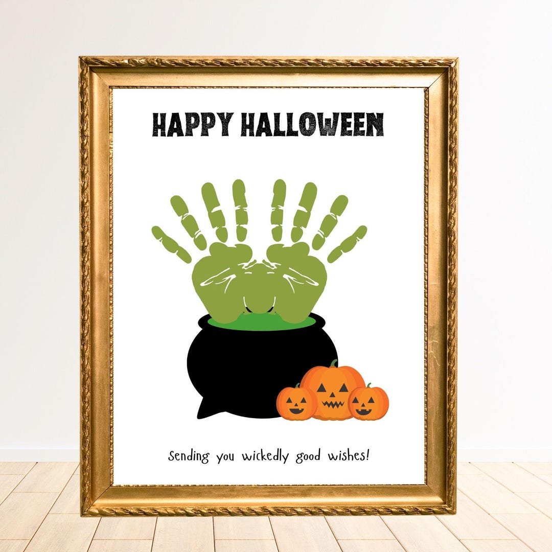 Cauldon Halloween Handprint Craft Activity Printable Halloween ...