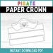 Pirate Paper Crown Printable Pirate Hat Paper Crown Pirate Hat Headband ...