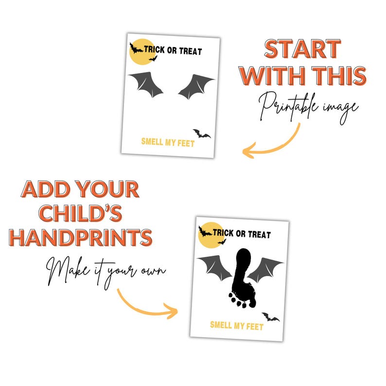 Halloween Footprint Craft Activity Printable Halloween Footprint Art ...