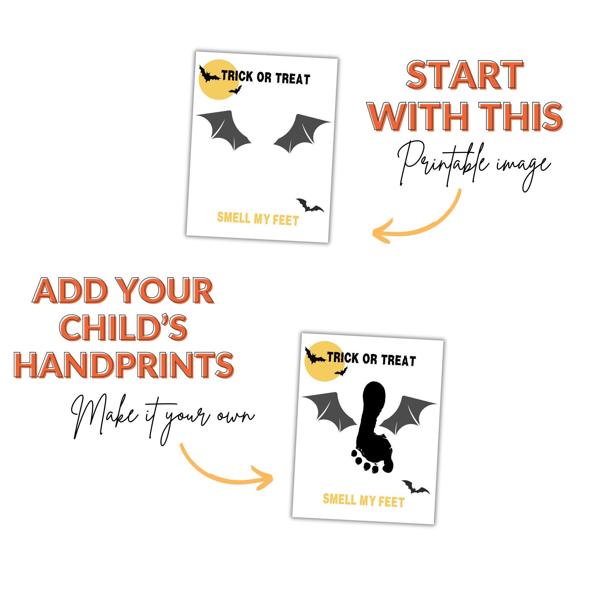 Halloween Footprint Craft Activity Printable Halloween Footprint Art ...