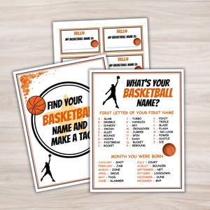What's Your Basketball Name Game Printable Basketball Party Game ...