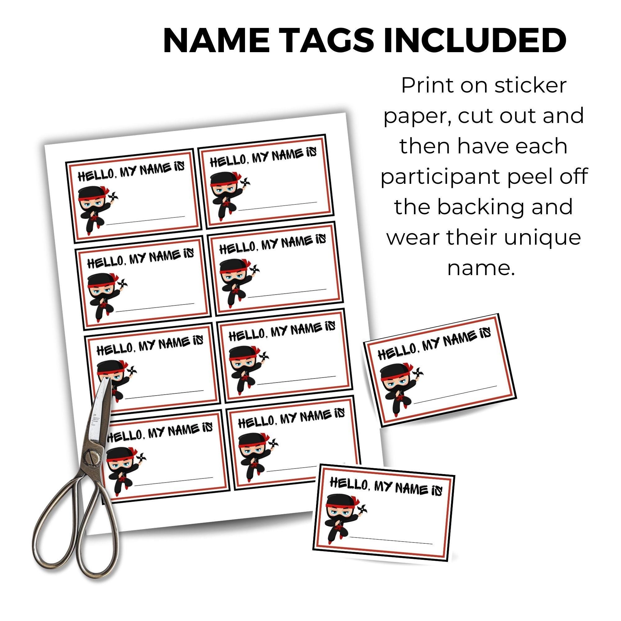 What's Your Ninja Name Party Game Printable Ninja Party Game Ninja Name ...