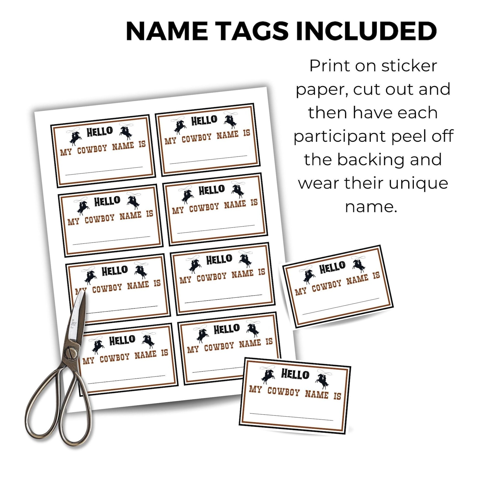 What's Your Cowboy Name Party Game Printable Cowboy Party Game Cowboy ...