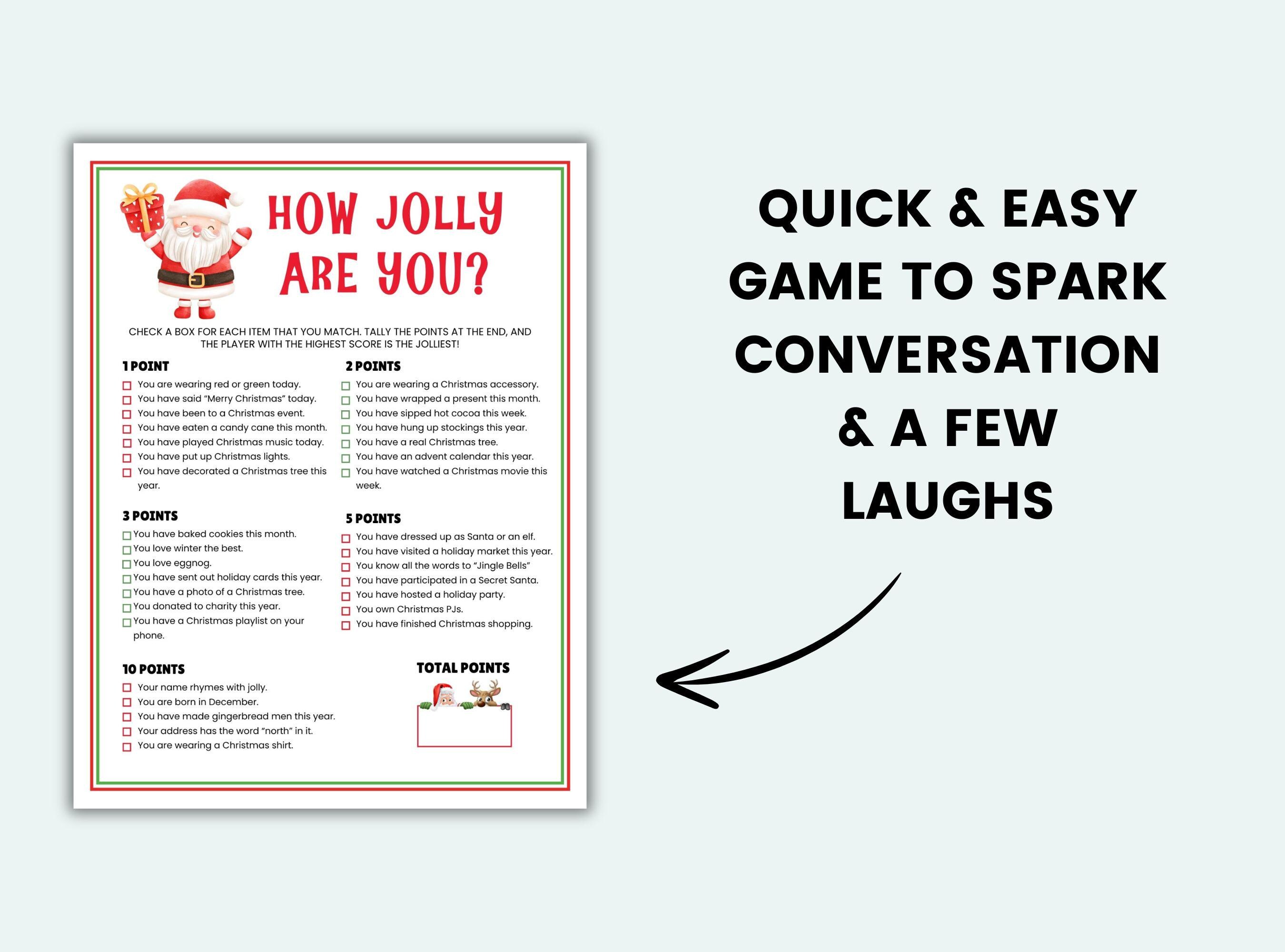 How Jolly Are You Game Printable Christmas Game Christmas Party Game ...