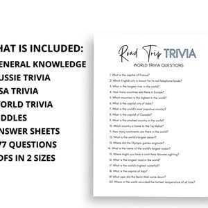 Road Trip Trivia | Printable Road Trip Games | Trivia Questions for ...