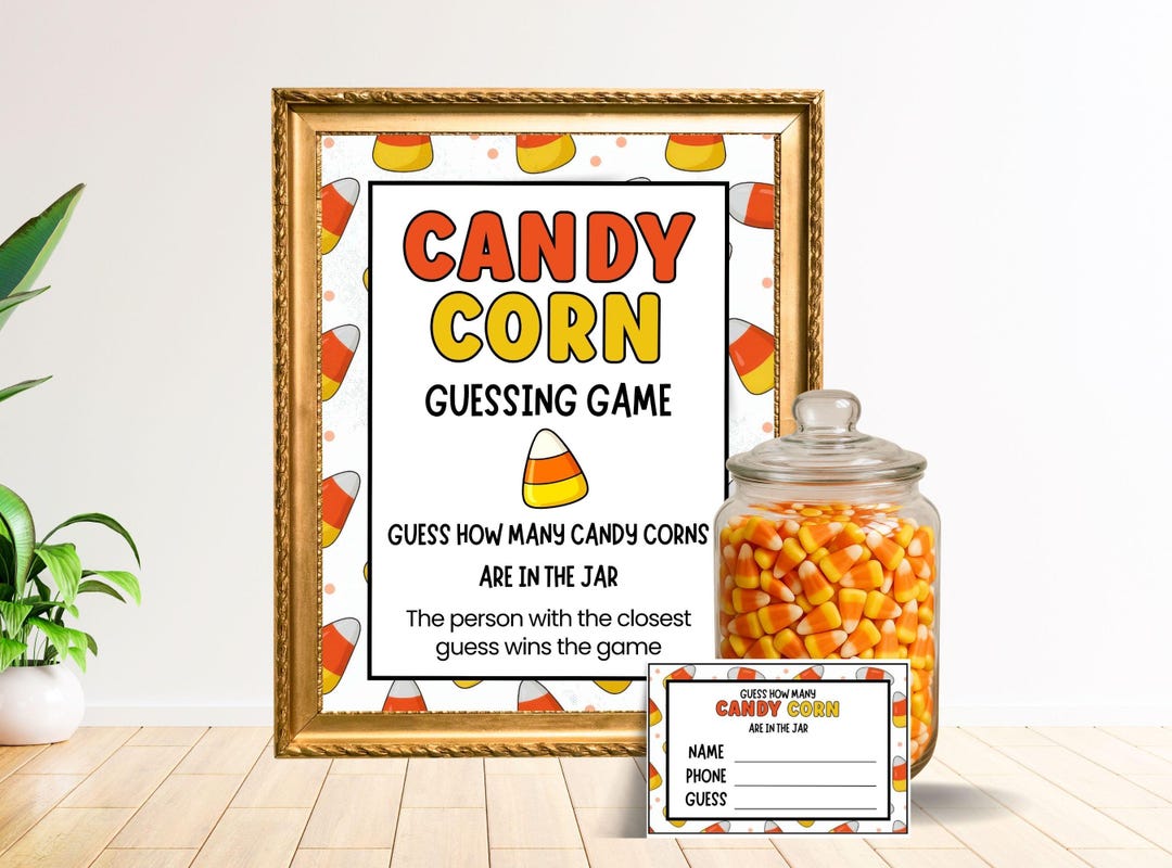 Candy Corn Guessing Game Printable Candy Guessing Game Halloween Game ...