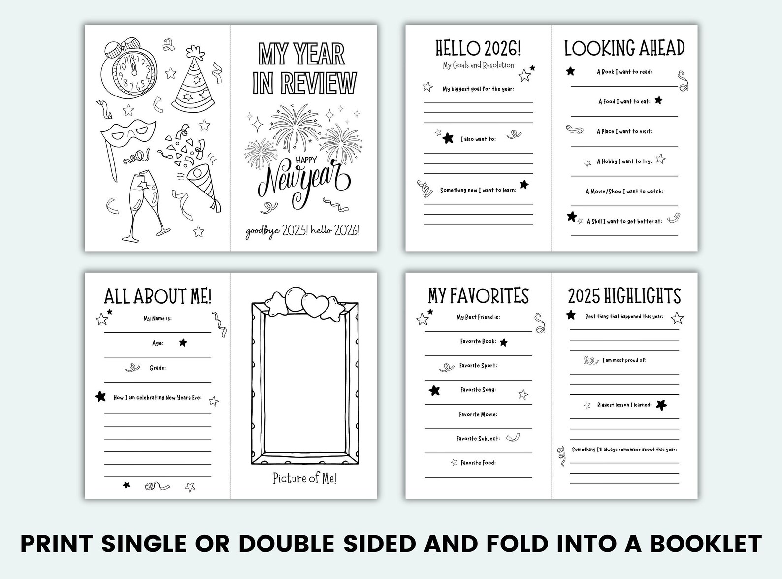 My Year in Review Activity Printable New Years Activities Kids Year in ...