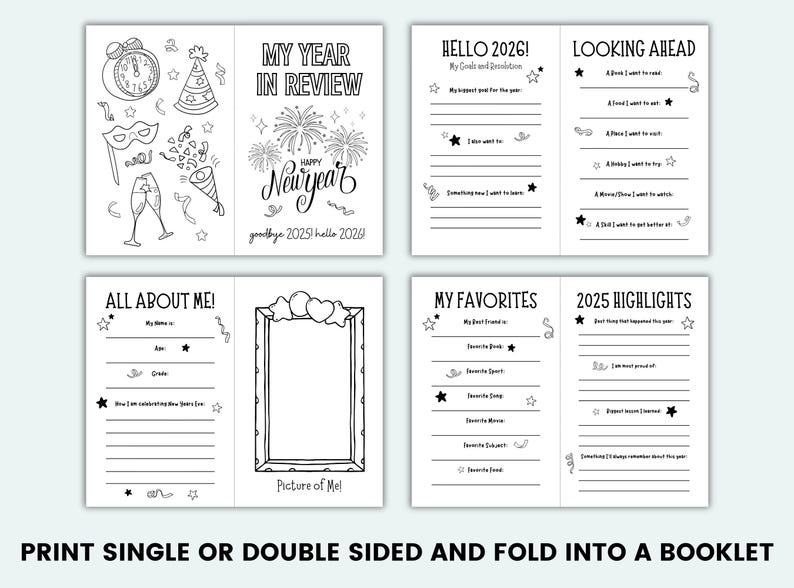 My Year in Review Activity Printable New Years Activities Kids Year in ...