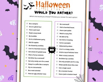 Halloween This or That Game Halloween Fun Party Game Halloween Would ...