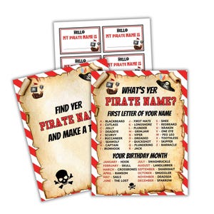 What's Your Pirate Name Party Game Printable Pirate Game Pirate Name ...