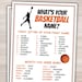 What's Your Basketball Name Game Printable Basketball Party Game ...