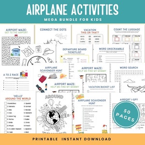 Airplane Activity Bundle Printable Airplane Kids Activities Plane ...
