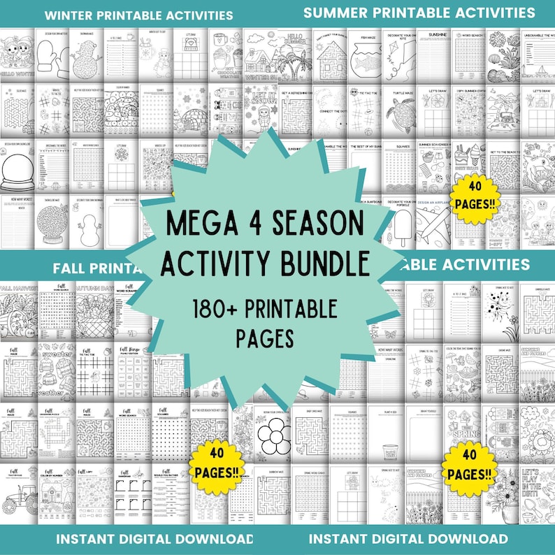 Seasonal Activity Bundle Printable Seasonal Activities Printable 4 ...
