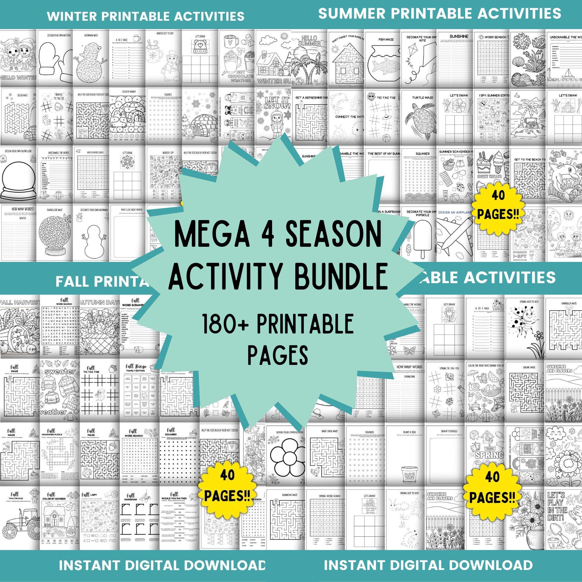 Seasonal Activity Bundle Printable Seasonal Activities Printable 4 ...