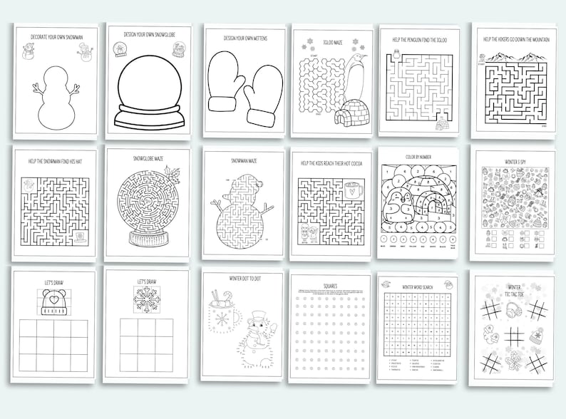 Winter Activity Bundle Printable Winter Kids Activities Winter ...
