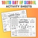 100 Days of School Activity Sheet Printable 100th Day of School ...