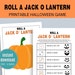 Halloween Roll A Jack O' Lantern Game, Printable Halloween Game for ...