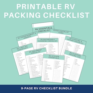 Printable RV Packing List RV Checklist Campervan Packing List Printable ...